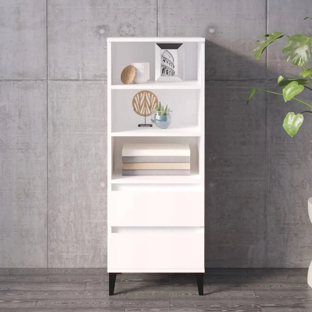 Fionshop 263910946 Skříň highboard bílá 40 x 36 x 110 cm kompozitní dřevo