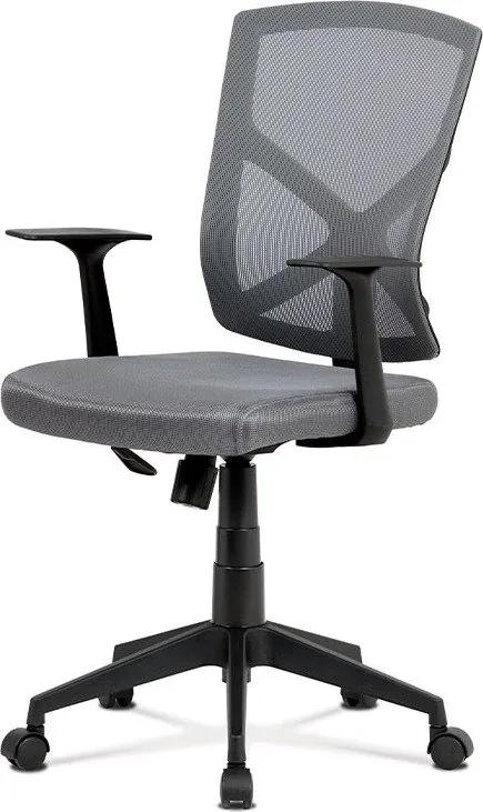 Autronic Kancelářská židle, šedá MESH+síťovina, plastový kříž, houpací mechanismus KA-H102 GREY