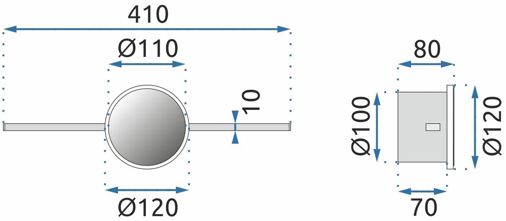 Toolight, LED koupelnové svítidlo nad zrcadlo 40cm APP848-1W, černá, OSW-07880