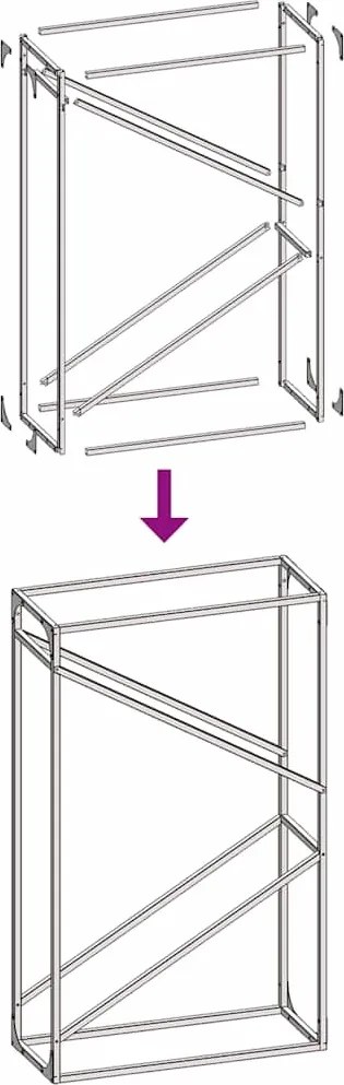 vidaXL Stojan na palivové dřevo Ocel válcovaná za studena [864328] Barva: antracitová