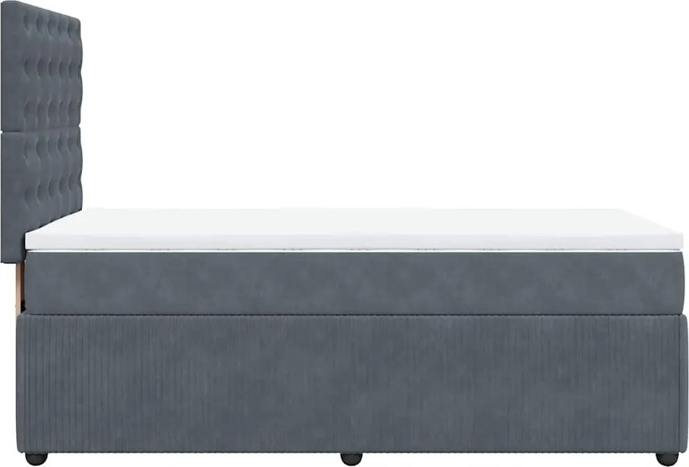 Box spring postel s matrací tmavě šedá 80 x 200 cm samet 3294503