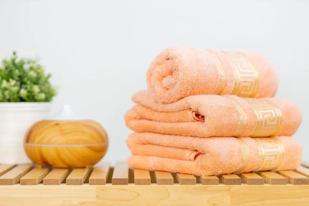 Bambusový ručník a osuška ROME - Lososová