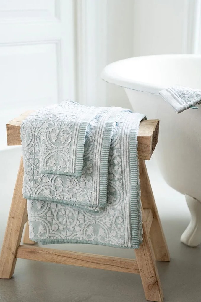 Pip Studio ručníky z bavlněného froté Tile de Pip, světle modré (Luxusní ručníky z bavlněného froté v designu Tile de Pip ve světle modrébarvě )