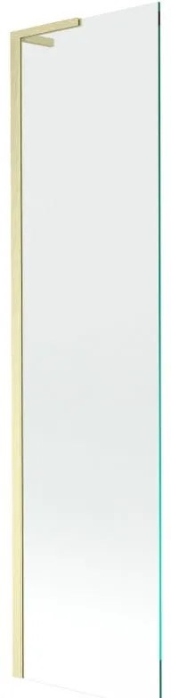 Mexen Next L, 1-křídlová vanová zástěna 50 x 150 cm, 6mm čiré sklo, zlatý matný profil, 895-050-000-03-00-55