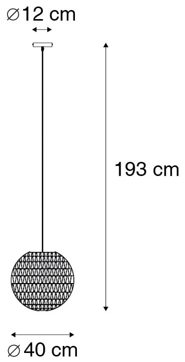 Retro závěsné svítidlo bílé 40 cm - Lina Ball 40