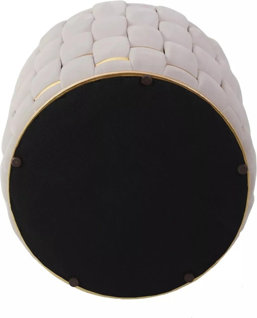 Taburet Tiara Velvet s úložným prostorem světle béžový