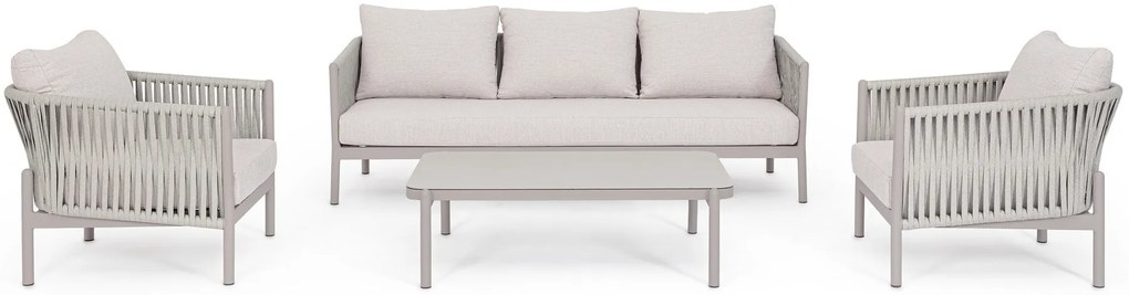 BIZZOTTO Třímístná zahradní pohovka FLORENCIA světlá 220 cm