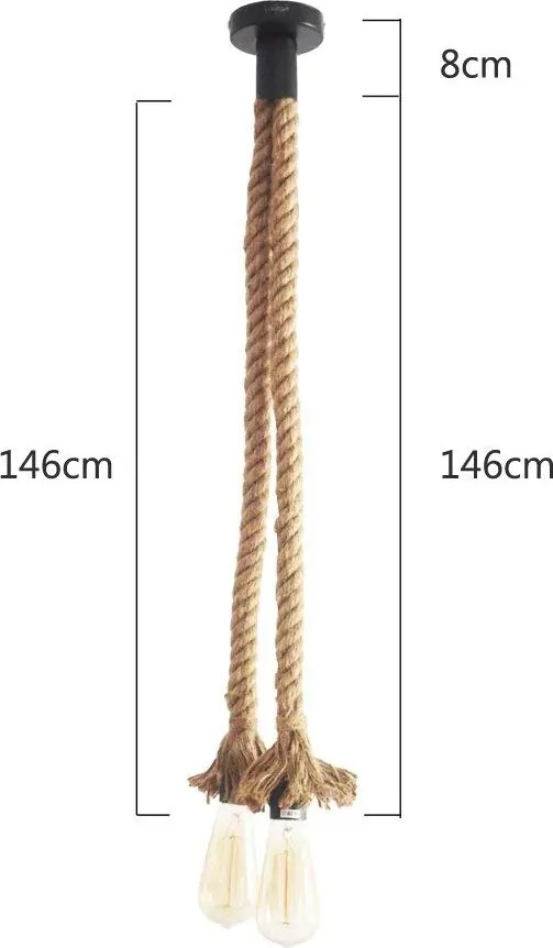 HADEX Závěsné lanové svítidlo 150cm, 2xE27