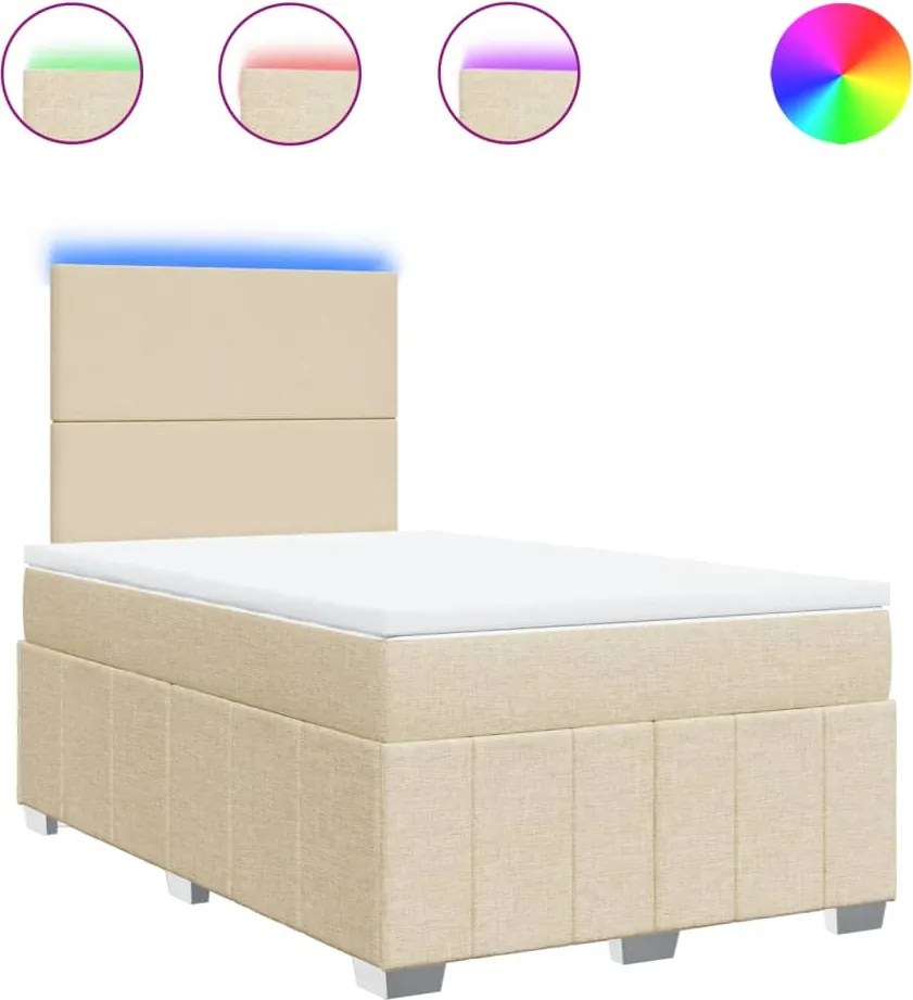 Box spring postel s matrací krémová 120x190 cm textil 3293905
