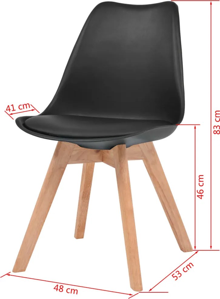 Jídelní židle 6 ks černé plast 274852