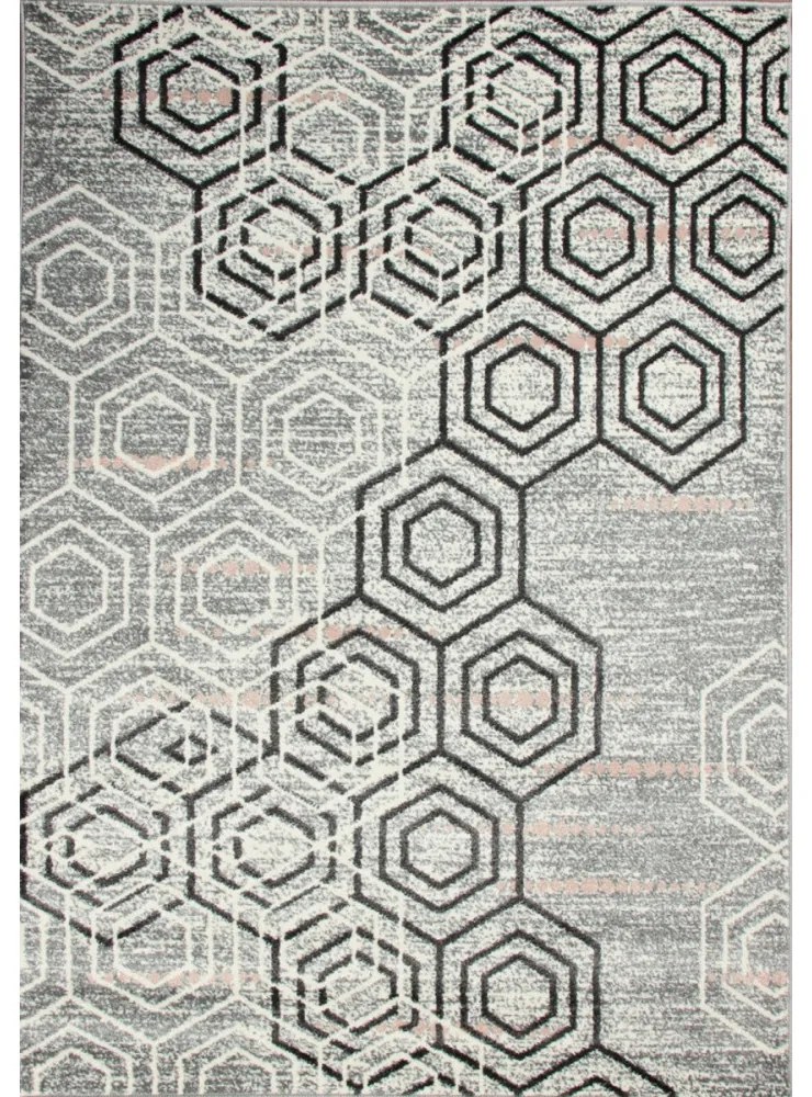 Kusový koberec Plástev světle šedý, Velikosti 80x150cm