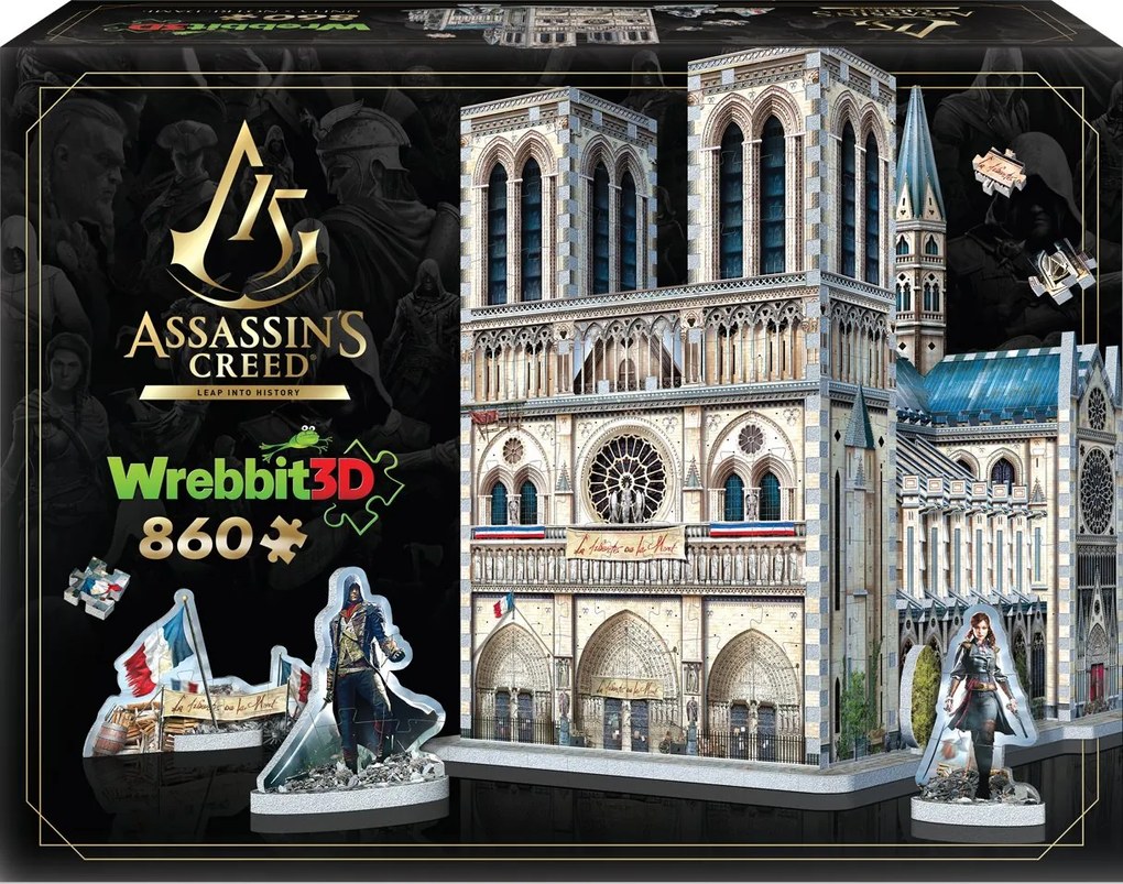 3d puzzle wrebbit 3d puzzle assassin's creed unity: notre-dame 860 dílků