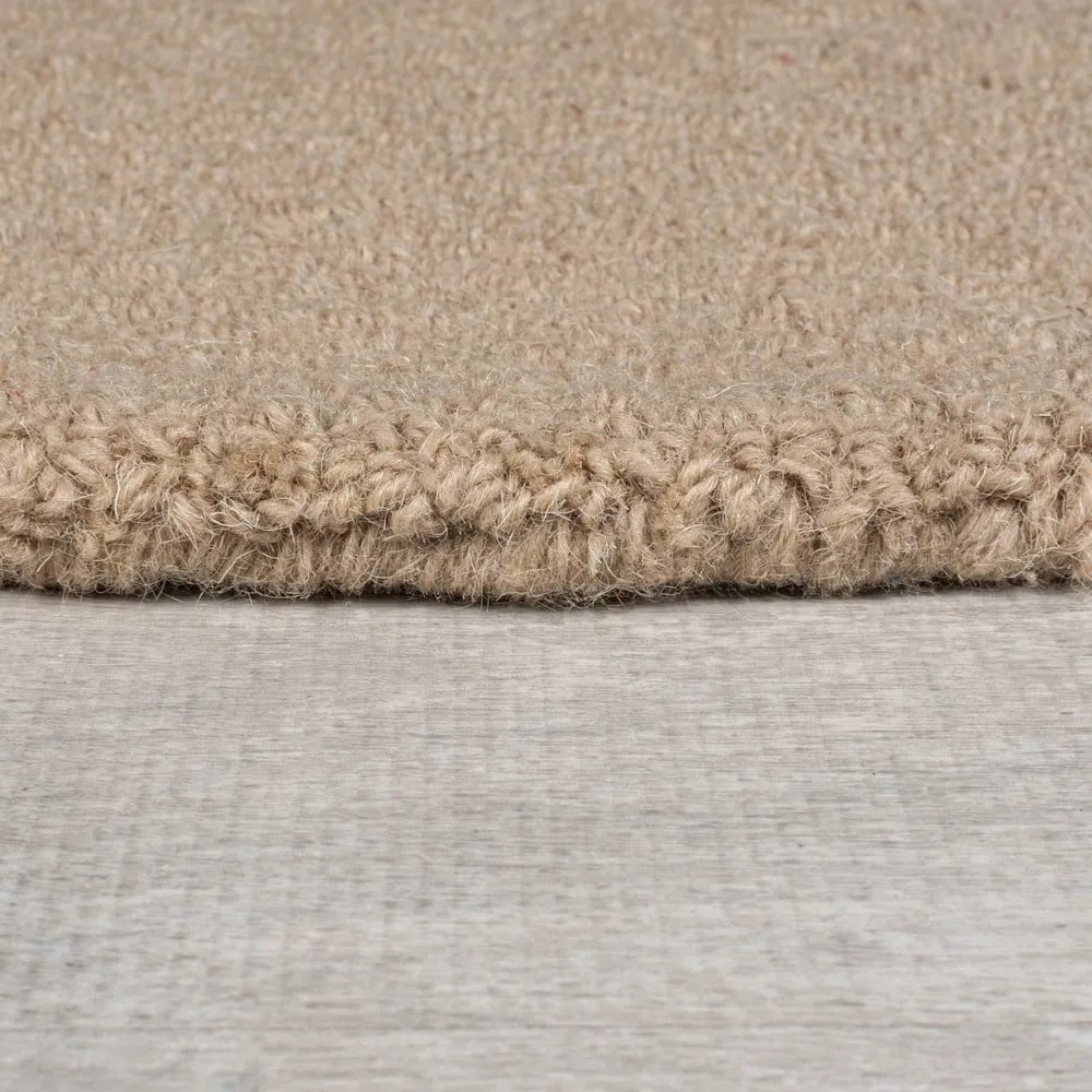 Šedobéžový ručně tkaný vlněný běhoun 80x230 cm Mia Ellipse – Flair Rugs