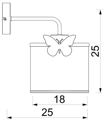 Dětská nástěnná lampa SWEET 1xE27/15W/230V bílá/motýl