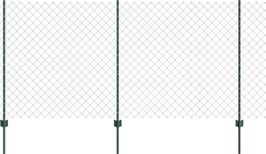 Plot s řetězovým odkazem a sloupkem 25 x 1,2 m Zelená Síťovina 3336253