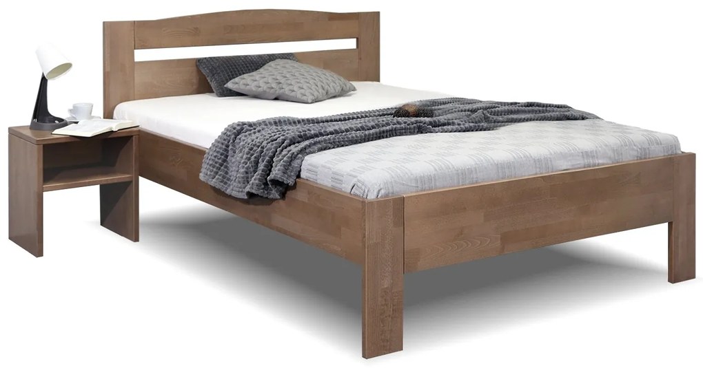 Zvýšená jednolůžková postel ANTONIO, 140x200, masiv buk