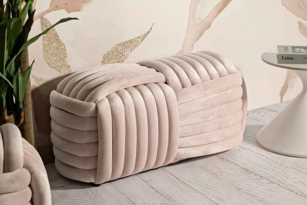 Designová lavice Nakeisha 90 cm růžová