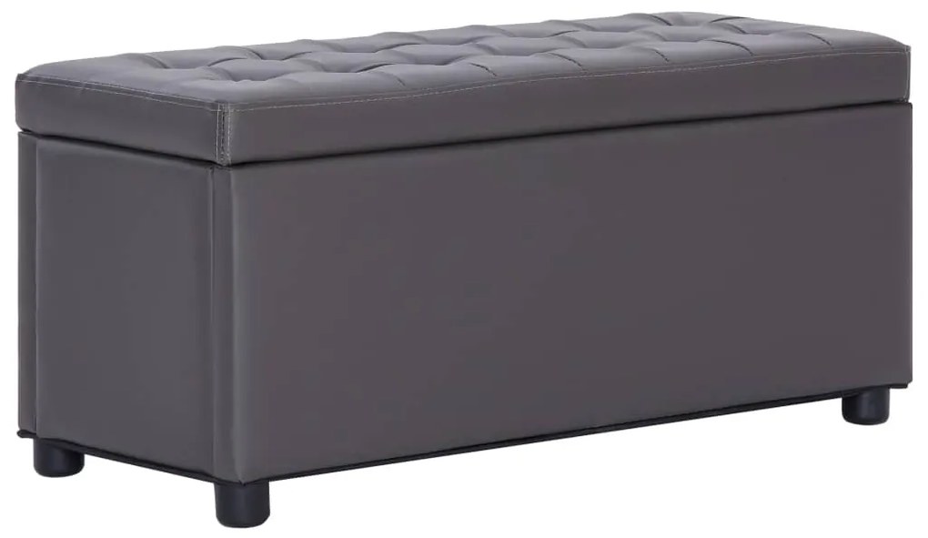 Taburet s úložným prostorem 87,5 cm šedý umělá kůže 281373