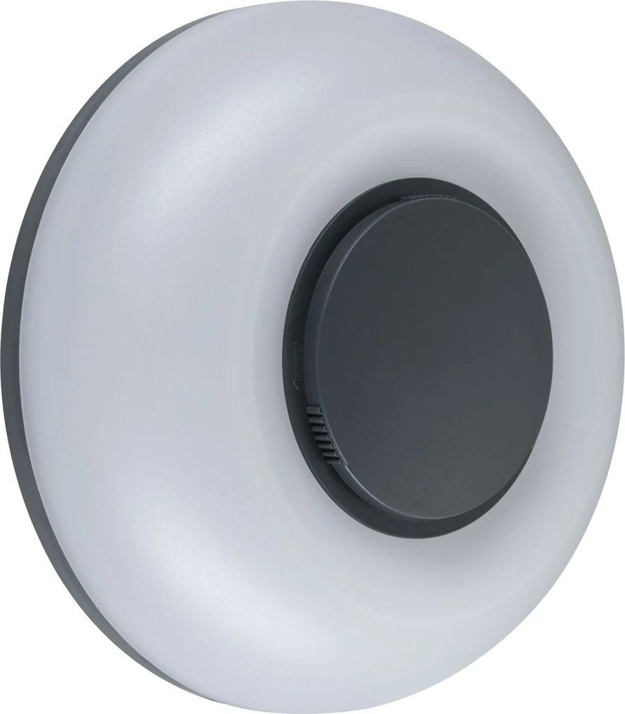 P 94955 LED venkovní nástěnné svítidlo Aureva IP65 kruhové 220mm 2200 - 4000K 20,5W 230V antracit/bílá polykarbonát - PAULMANN