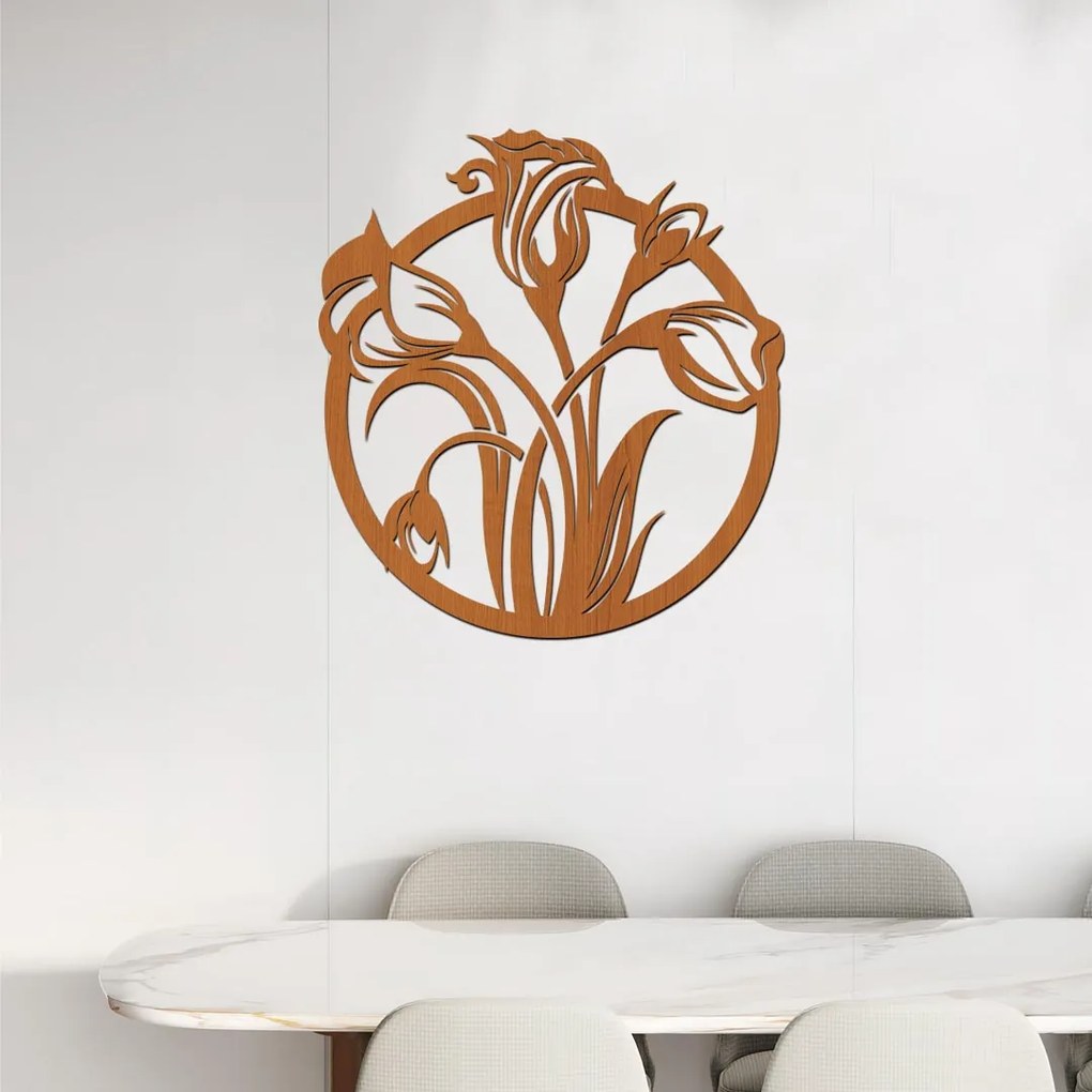 dřevo života Dřevěný obraz s TULIPÁNY Zvolte rozměr (cm): 20x22, Zvolte barvu dekoru: Černá