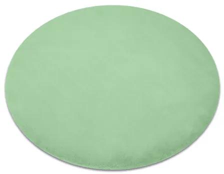 Kulatý kusový koberec BUNNY IMAITACE KRÁLIČÍ STRSTI zelený Rozměr: průměr 80 cm