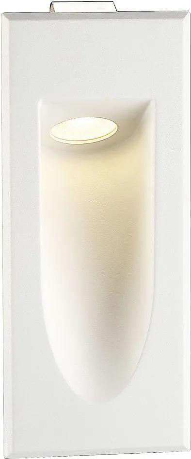 Zapuštěné světlo BIG WHITE DOWNUNDER MINI, nástěnné vestavné svítidlo, LED, 3000K, bílé, 1 W, vč. listových pružin 152070