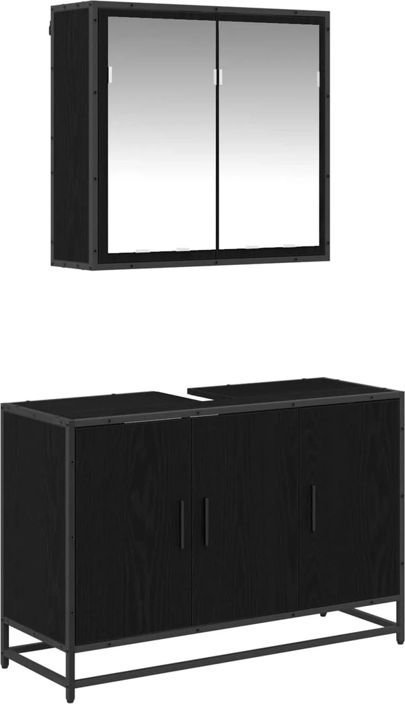 Sada koupelnového nábytku 2 ks Černý dub 90 x 33 x 60 cm 3402359