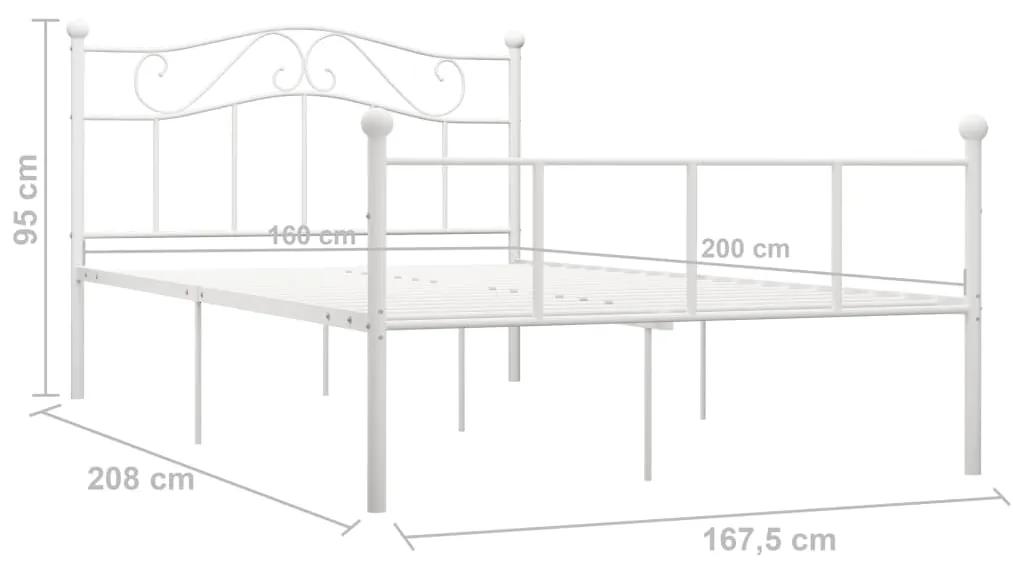 Rám postele bílý kov 160 x 200 cm,  284520