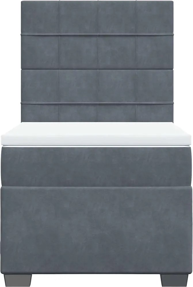 Box spring postel s matrací tmavě šedá 100x200 cm samet 3293135