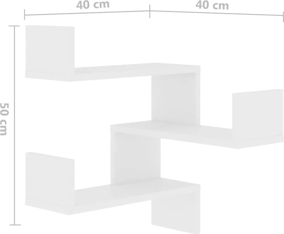 vidaXL Nástěnná rohová police 40x40x50cm dřevotříska [807239] Barva: šedá sonoma