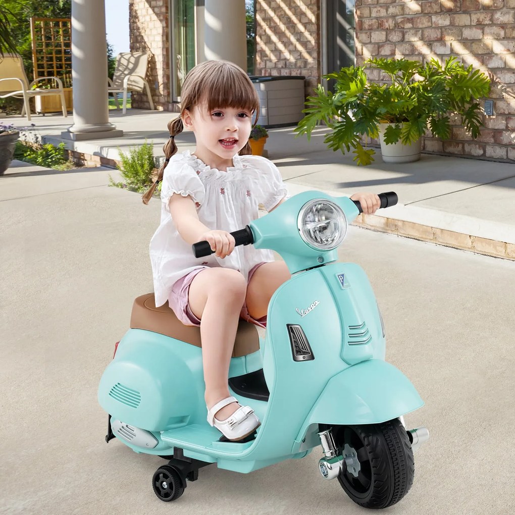Costway Licencovaná dětská elektrická motorka Vespa 6 V bateriový motocykl