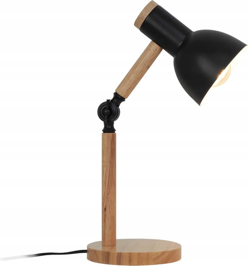 Stolní lampa Balbo T22004B-BL Zumaline nastavitelná dřevěná černá