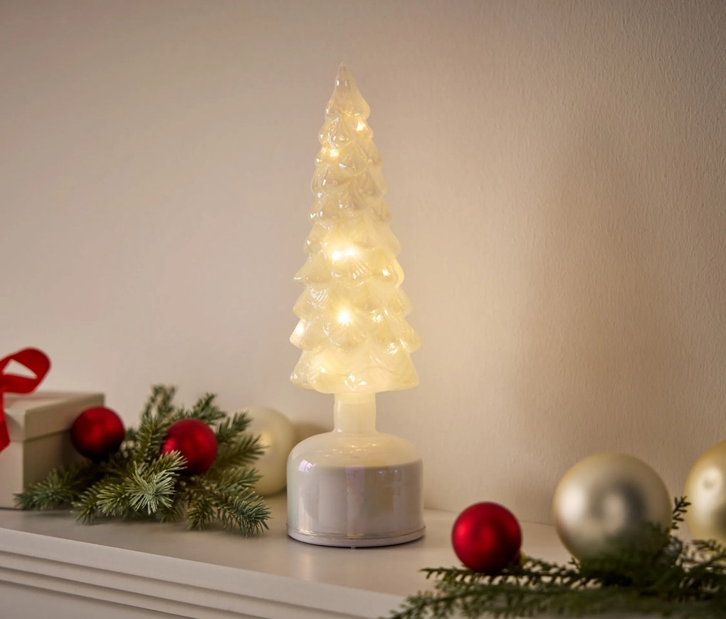 Tchibo - Otáčející se skleněný dekorační stromeček s Led, malý