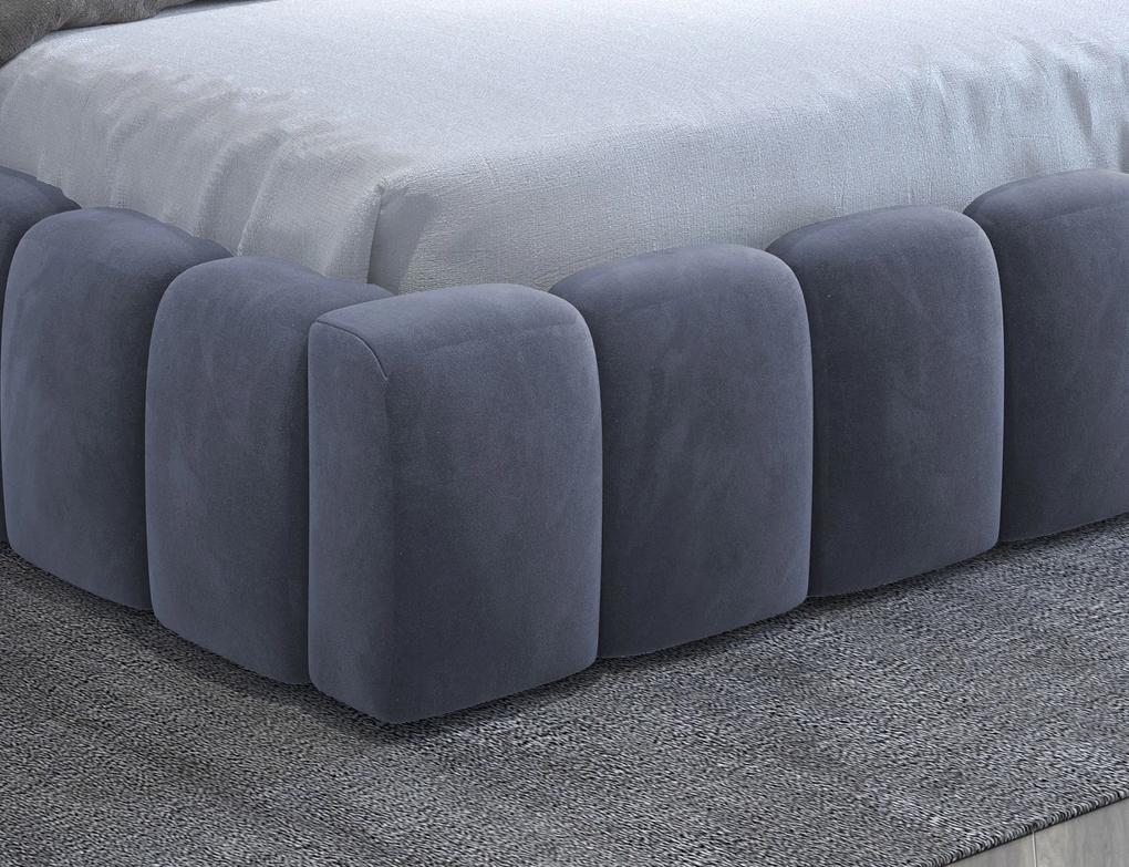 Eltap Čalouněná postel Lamica s úložným prostorem - dřevo Materiál a barva potahu: Monolith 84 - šedá, Rozměry (cm): 160x200