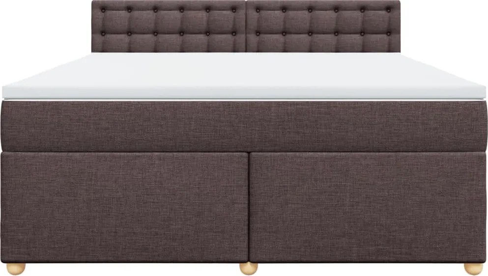 Box spring postel s matrací tmavě hnědá 180x200 cm textil 3286776