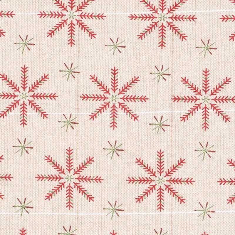SCANquilt utěrka CHAMBRE+BOARD vločky natur+červená 50 x 70 cm