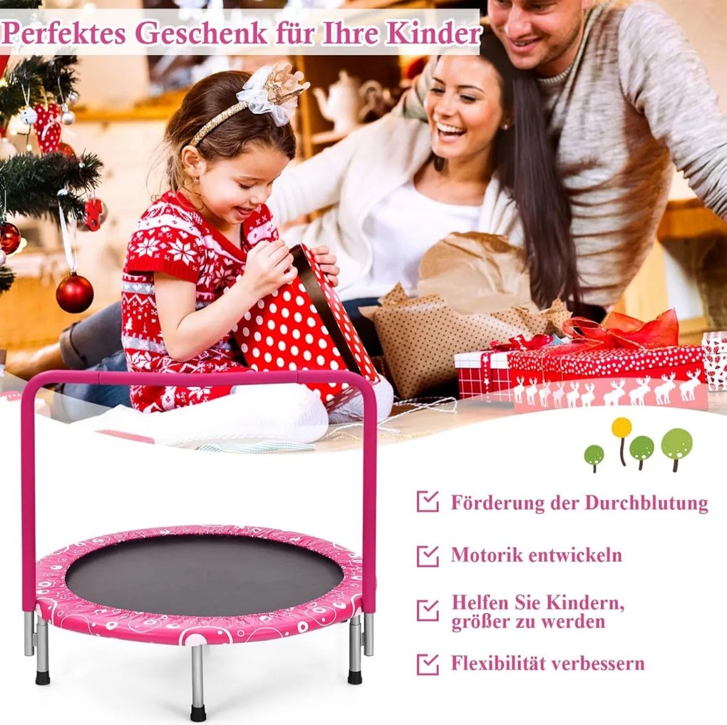 Costway Φ92 cm dětská trampolína mini trampolína s rukojetí skládací trampolína