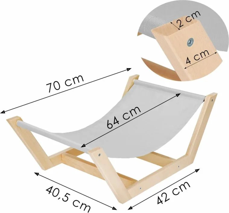 Lehátko pro psa SPRINGOS NAPPY šedé