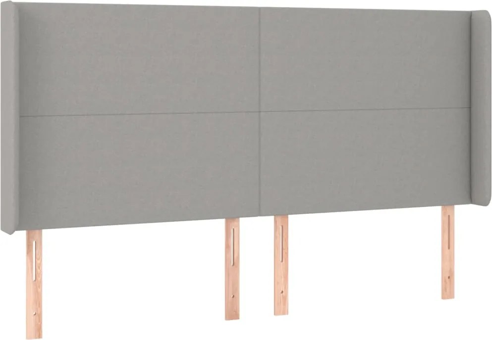 Box spring postel s matrací a LED světle šedá 200x200 cm textil 3138181