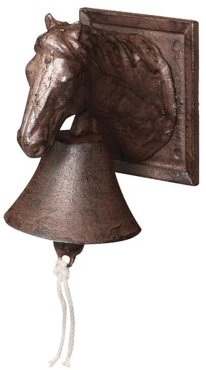 Litinový zvonek Kůň - 12*17*19cm