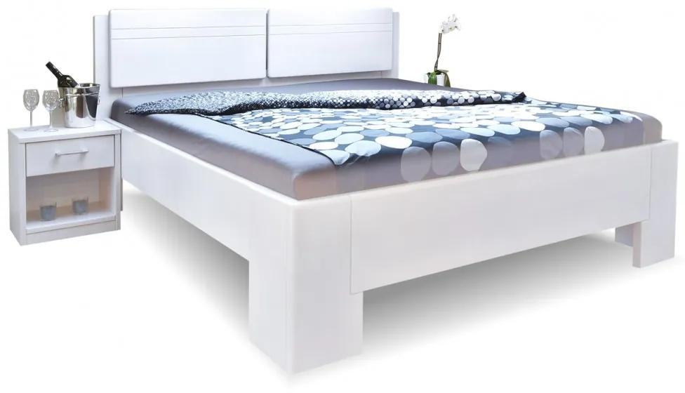 Manželská postel z masivu MANHATTAN 2 senior, , masiv buk - bílá , 160x200 cm