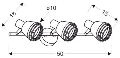 Bodové svítidlo NERIA 3xE14/40W/230V černá/měděná