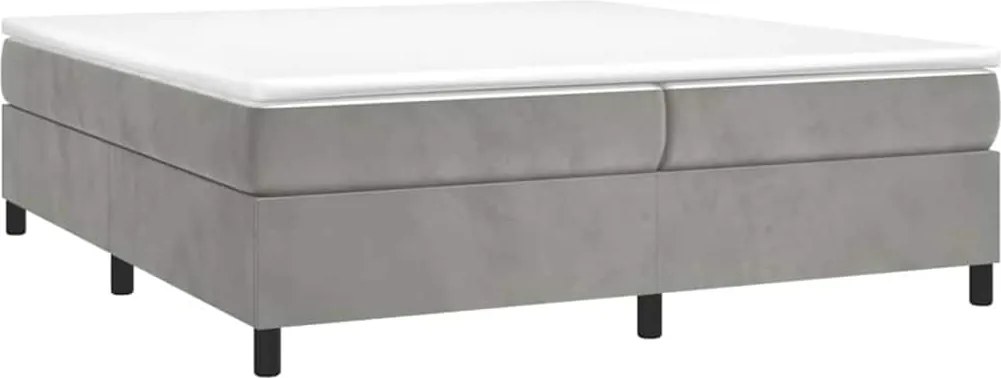 Box spring postel s matrací světle šedá 200x200 cm samet 3144699