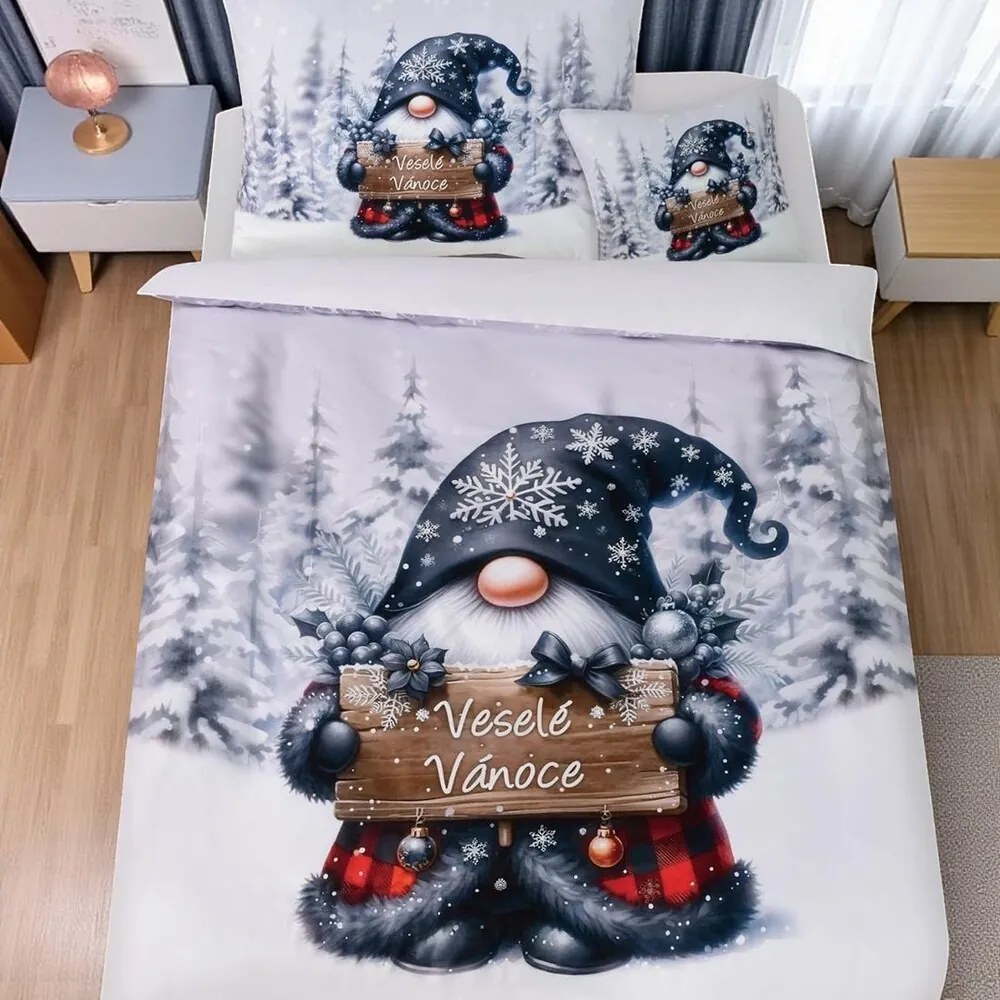 Povlečení DEPPA BLACK GNOM 3-dílná souprava 140x200 cm