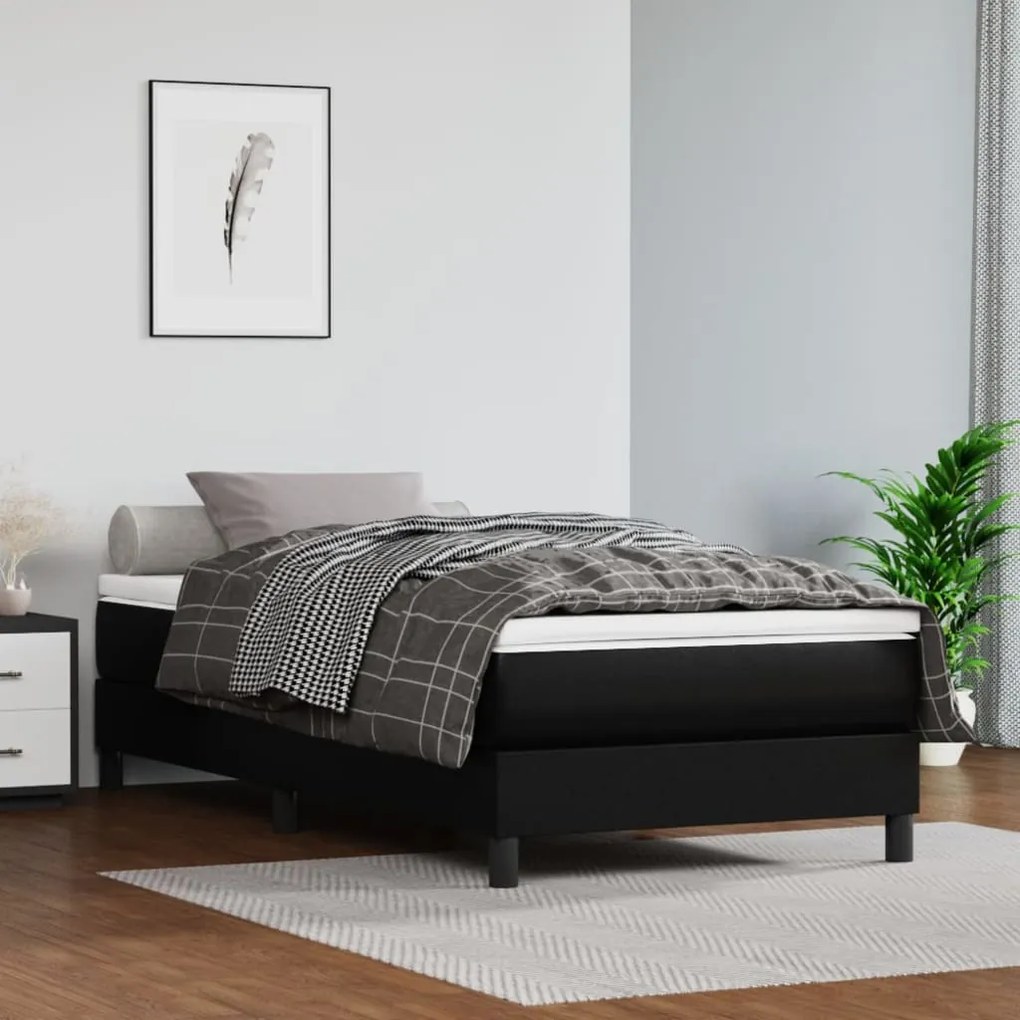 Rám postele s boxspringem černý 90 x 190 cm umělá kůže 3120670