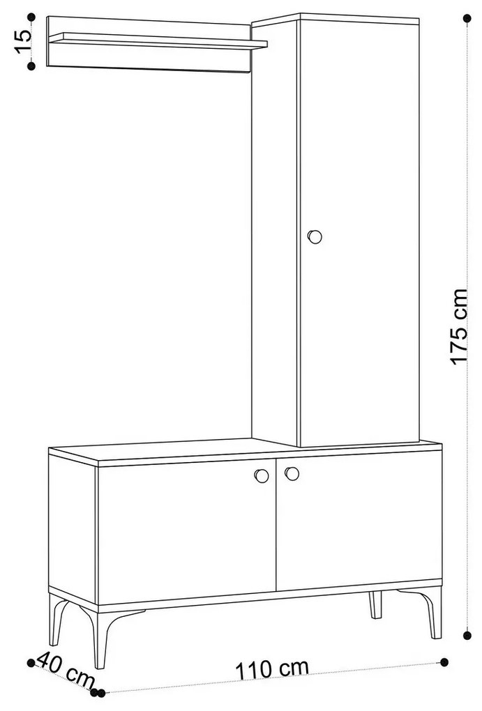 Předsíňová sestava Lex Oak and Black