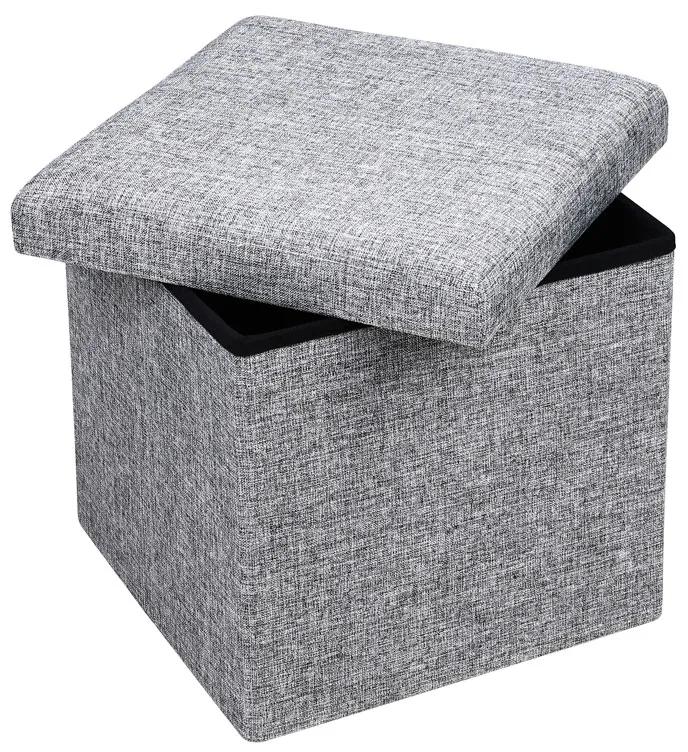 Casaria Mini taburet (stolička s úložným prostorem) šedý 38 x 38 x 38 cm 106840