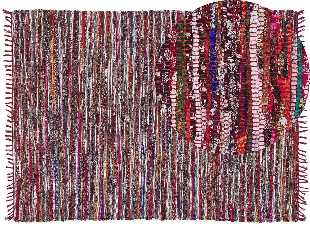 Krátkovlasý barevný bavlněný koberec 160x230 cm DANCA Beliani