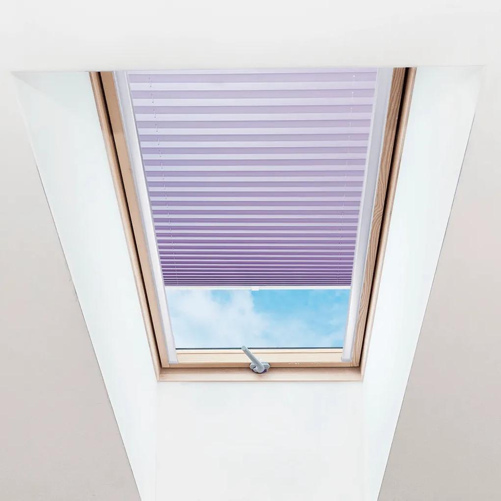 Roleta Plisé na střešní okna, Průsvitná, Světle fialová, P 015 , 30 x 70 cm