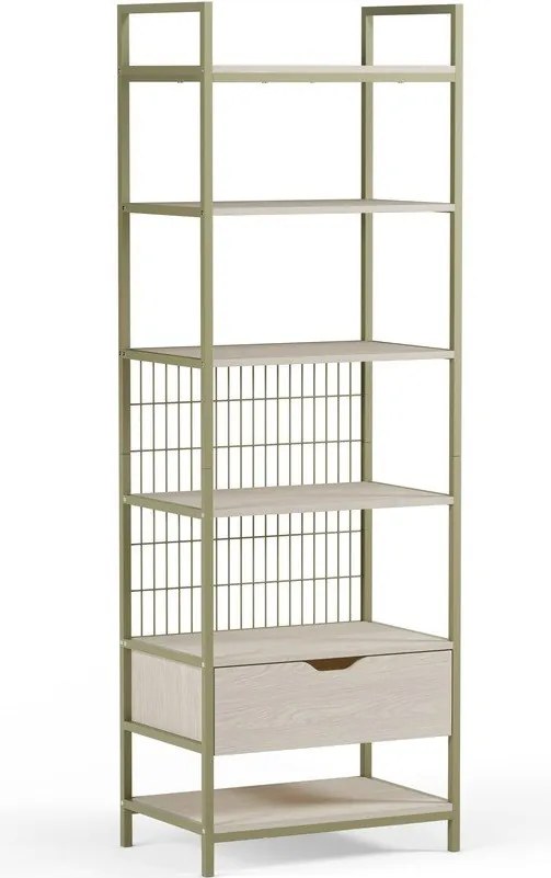 Zelená ocelová knihovna 60x179,5x40 cm Amara – Marckeric